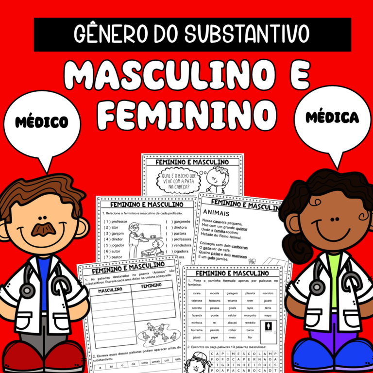 GÊNERO DO SUBSTANTIVO – FEMININO E MASCULINO – Lojinha Criar Recriar ...